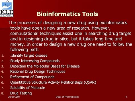 APPLICATIONS OF BIOINFORMATICS IN DRUG DISCOVERY AND PROCESS