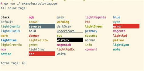 Terminal Color Render By Golang Terminal Color Rendering Tool Library