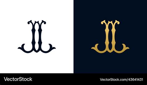 Decorative Vintage Initial Letters Jj Monogram Vector Image