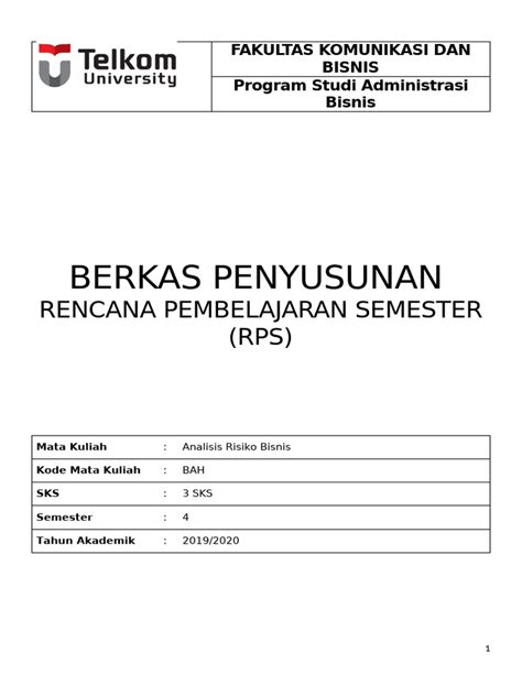 20 Rps Business Risk Analysis English Pdf