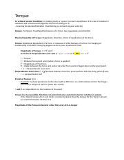 Understanding Torque Magnitude Direction And Application Course Hero