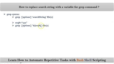Section 9 Video 7 How To Use Variables In Grep Command Vrtechnologies Youtube