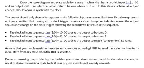 Solved Draw The State Diagram And State Table For A State