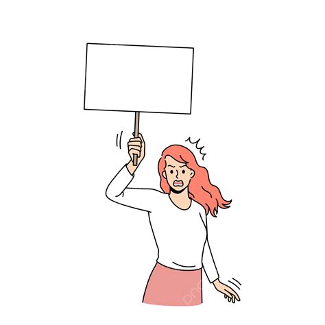 데모에 현수막을 가진 여성 운동가 여성 항의 활동가 Png 일러스트 및 벡터 에 대한 무료 다운로드 Pngtree