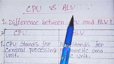 Difference Between CPU And ALU In Hindi CPU Vs ALU In Hindi CPU And ALU