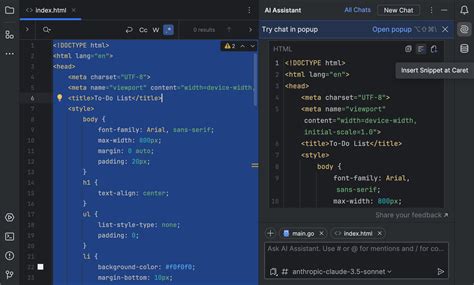 Using Ai Assistant To Build An Application Goland Documentation