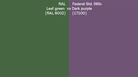 Ral Leaf Green Ral 6002 Vs Federal Std 595c Dark Purple 17100 Side