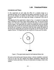 Rotational Motion Lab Example Lab Rotational Motion Introduction And Theory In This