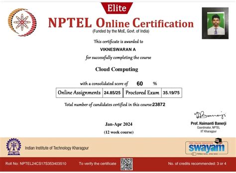 hey everyone 🎉🎉 i ve successfully completed the nptel online course