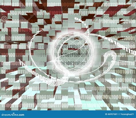 Global Communication Data Transmission Binary Code Made Stock