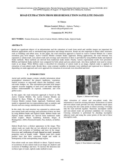 Road Extraction From High Resolution Satellite Ima Pdf Applied
