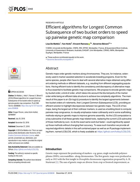 pdf efficient algorithms for longest common subsequence of two bucket orders to speed up