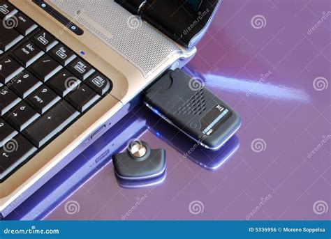 Notebook With Modem Usb G Key Stock Photo Image Of Gigabyte Keyboard