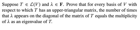 Solved Suppose T E L V And EF Prove That For Every Basis Chegg Com