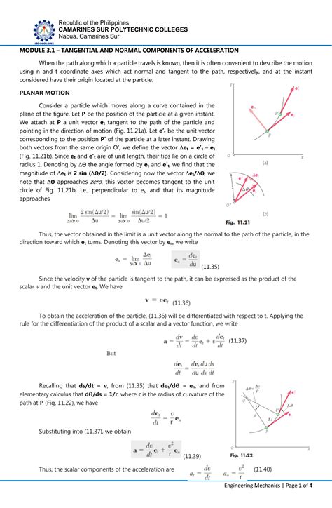 Solution Module 3 1 Tangential And Normal Components Of Acceleration