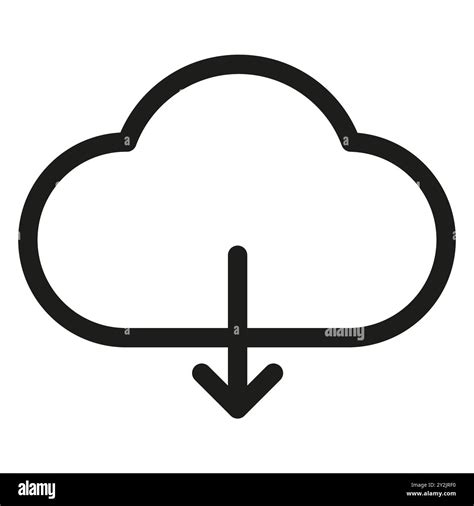 Cloud Download Icon Data Storage Symbol File Transfer Graphic Vector Illustration Stock