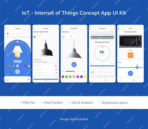 Premium Psd Iot Internet Of Things Concept App Ui Kit