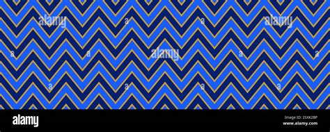 Seamless Zig Zag Chevron Pattern Blue Geometric Background For Design Textile Fabric Swatch