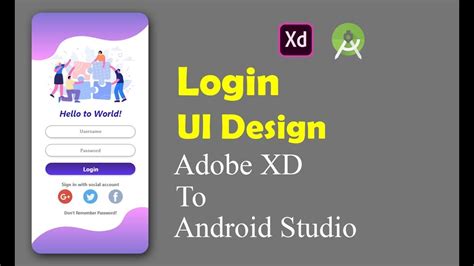Xd Android Login Ui Design Tutorial Adobe Xd To Android Studio Xml