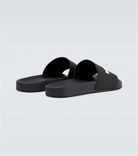Pool Logo Rubber Slides In Black Balenciaga Mytheresa
