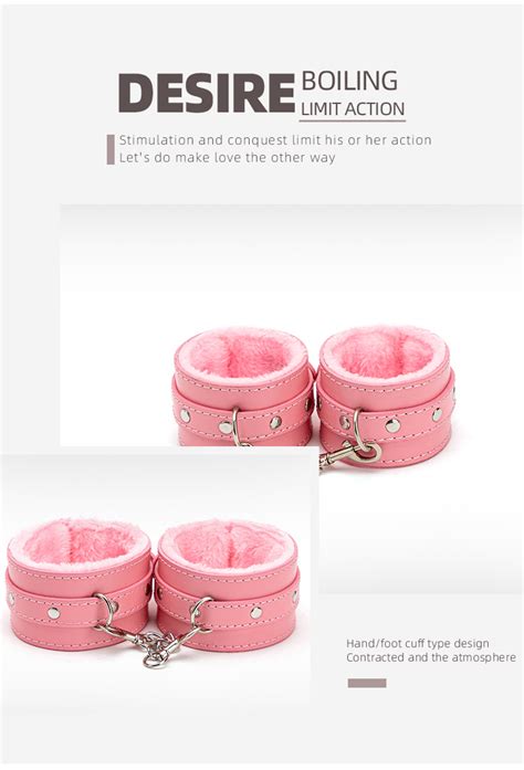Plush Leather Bed Bondage Set With Handcuffs Whip Gags Nipple Clamps