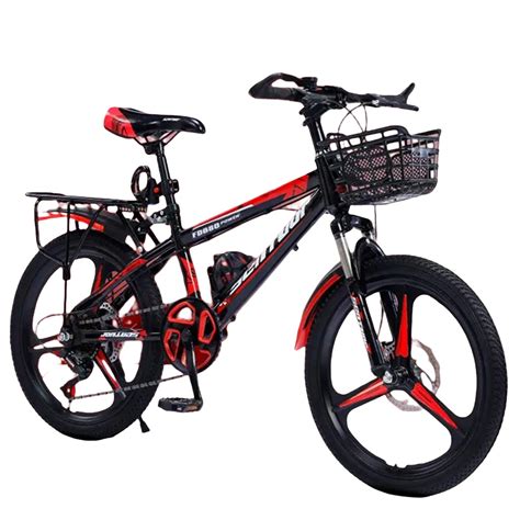 어린이 산악 자전거 싱글 7 단 더블 디스크 브레이크 고탄소강 자전거 남녀공용 Aliexpress