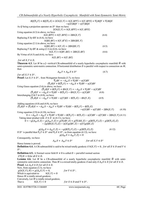 Cr Submanifolds Of A Nearly Hyperbolic Cosymplectic Manifold With Semi Symmetric Semi Metric