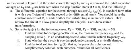 solved problem second order circuit response shown in