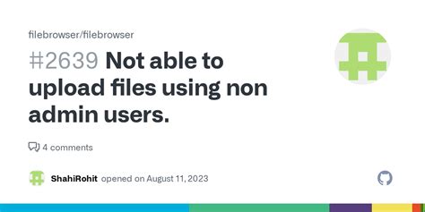 Not Able To Upload Files Using Non Admin Users · Issue 2639 · Filebrowserfilebrowser · Github