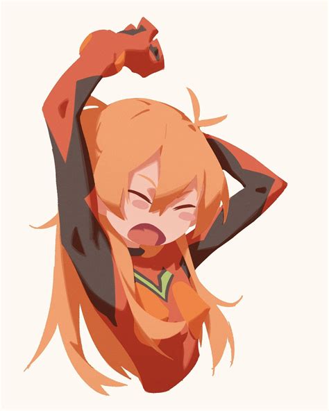 Felix Thirasat Souryuu Asuka Langley Neon Genesis Evangelion Highres 1girl O Blush