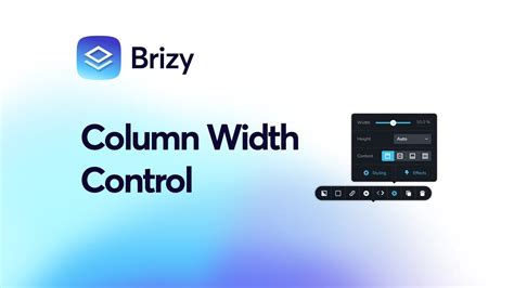Effortless Column Width Adjustment Drag Or Input For Perfect Layout Brizy Tutorial Youtube