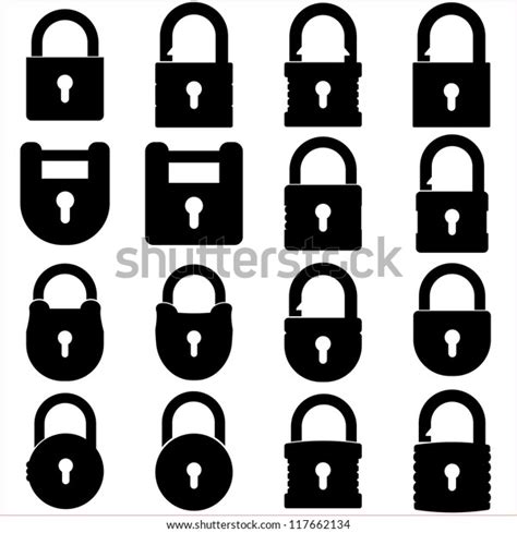 Lock Icons Set Stock Vector Royalty Free 117662134 Shutterstock