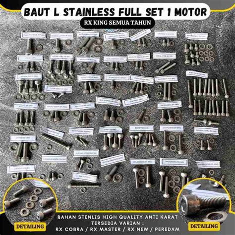Jual Baud Baut L Stainless Full Set 1 Unit Motor Rx King Rxk Rxs Lengkap Rxk 1982 1995 Di