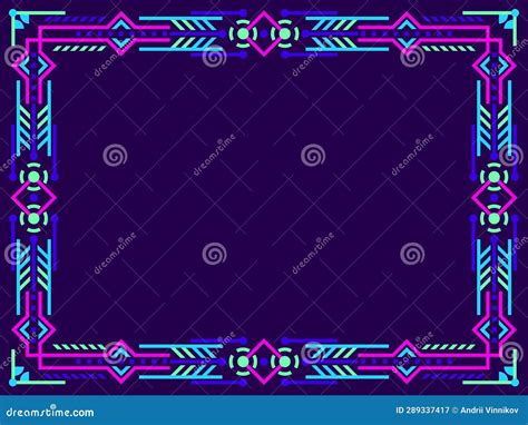 Cyberpunk Frame Linear Border In Futuristic Cyberpunk And Virtual