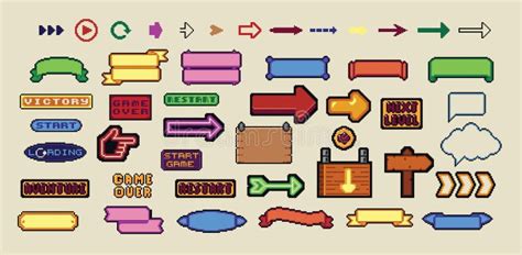 Pixel Art Buttons Pixel Stock Illustrations 719 Pixel Art Buttons