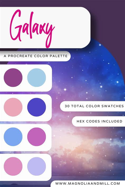 Galaxy Procreate Color Palette Hex Codes Included Galaxy Procreate Color Palette Hex Codes Included