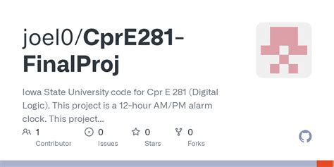 Github Joel0cpre281 Finalproj Iowa State University Code For Cpr E