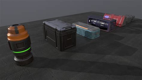 3d Model Assortment Of Sci Fi Props Vr Ar Low Poly Cgtrader