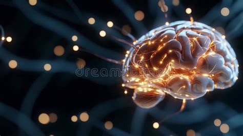 Glowing Neural Network Futuristic Artificial Intelligence Brain Concept Stock Footage Video
