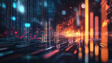 Abstract Data Visualization With Neon Lights In Futuristic Style Stock Image Image Of Neon