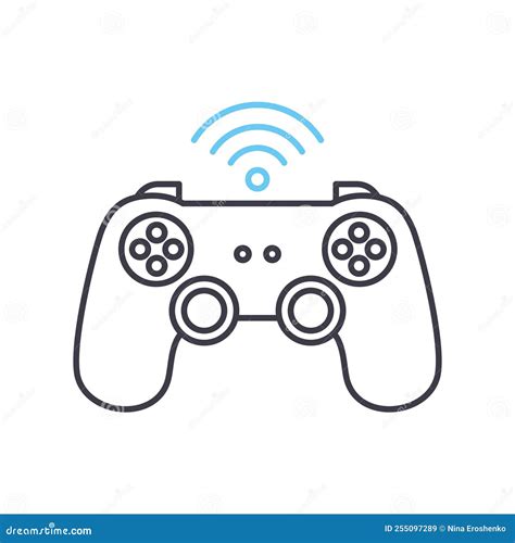 Gamepad Line Icon Outline Symbol Vector Illustration Concept Sign Stock Vector Illustration