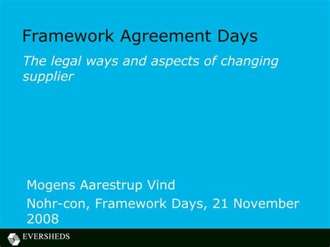 Framework Days Ppt