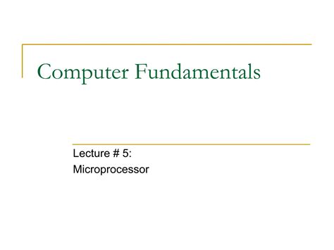 Lecture5 Microprocessor Microprocessorppt