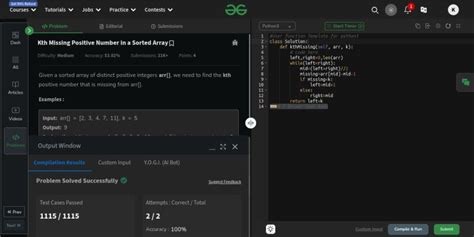 Dhanunjaya Nagasai Kopparapu On Linkedin Geeksforgeeks Gfg160challenge Day35 Dsa Binarysearch