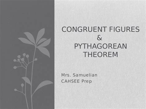 Pptx Congruent Figures And Pythagorean Theorem Dokumentips