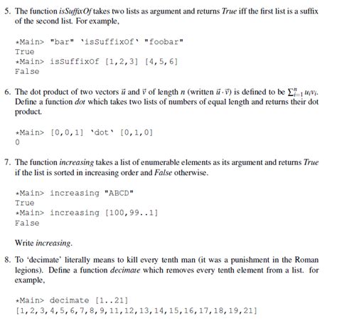Solved 5 The Function Is SuffixOf Takes Two Lists As Chegg