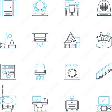 Industrial Design Linear Icons Set Ergonomics Sustainability Aesthetics Functionality