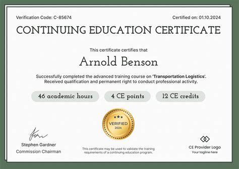 Organized And Professional Ce Certificate Template Organized And Professional Ce Certificate Template