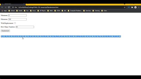 Advanced Random Number Generator Javascript Project Youtube