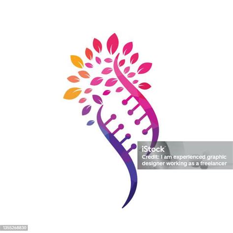 Desain Logo Vektor Pohon Dna Ikon Genetik Dna Ilustrasi Stok Unduh